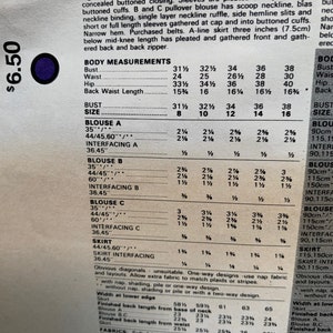 80s Vogue 2715 Pattern American Designer Joseph Picone Misses' Blouse ...