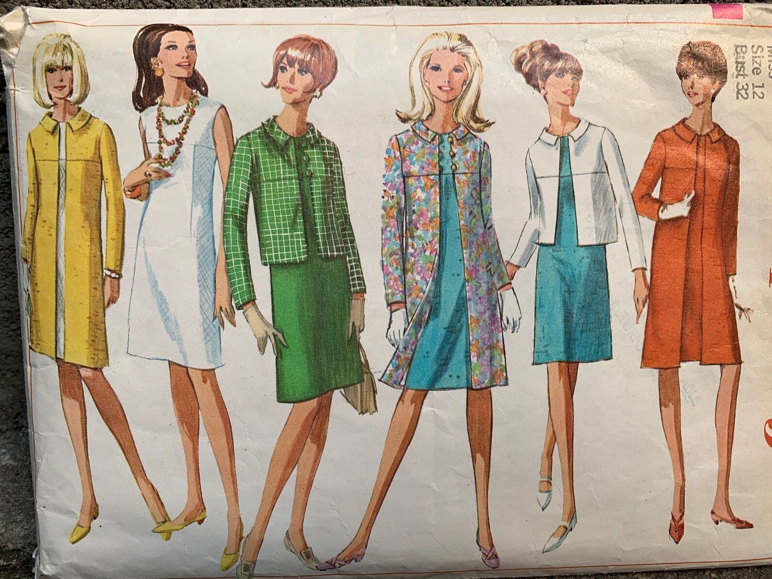60s Simplicity 6883 Pattern Misses' Coat or Jacket and Dress // Size 12 ...