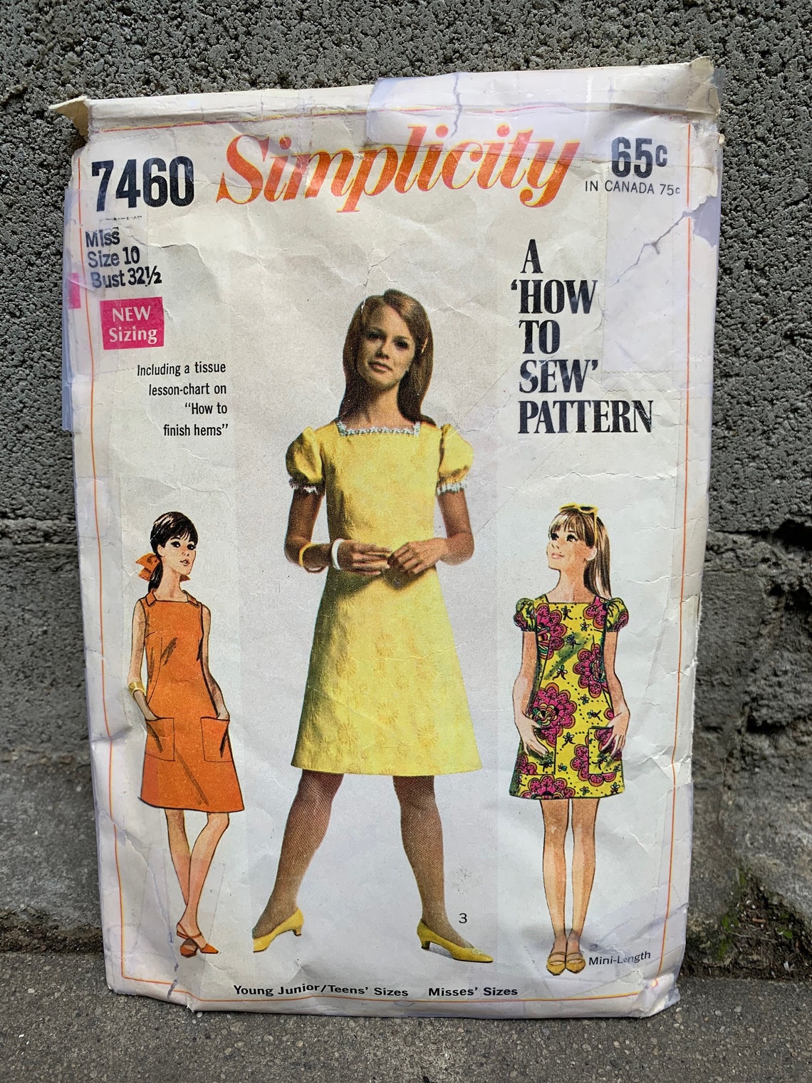 60s Simplicity 7460 Simple-To-Sew Misses' Dress in Two | Etsy