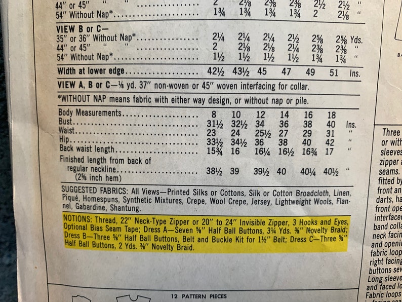 60s Mccall's 9615 Pattern Misses' Dress in Three Versions // Size 10 ...