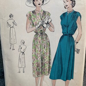 40s Vogue 6339 Pattern One-piece Maternity Dress 'easy to Make' - Size ...