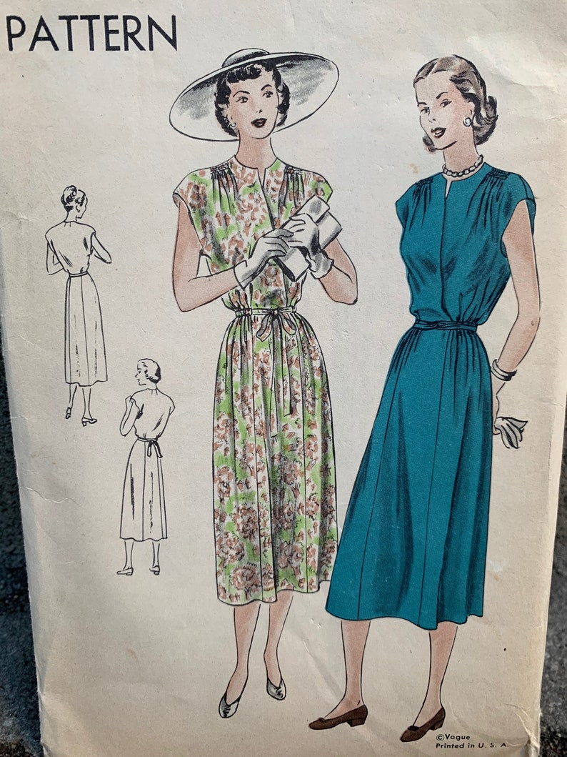 40s Vogue 6339 Pattern One-piece Maternity Dress 'easy to - Etsy