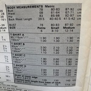 80s Vogue 7596 Pattern Misses' T-shirt Loose-fitting Pullover Tunic Set ...