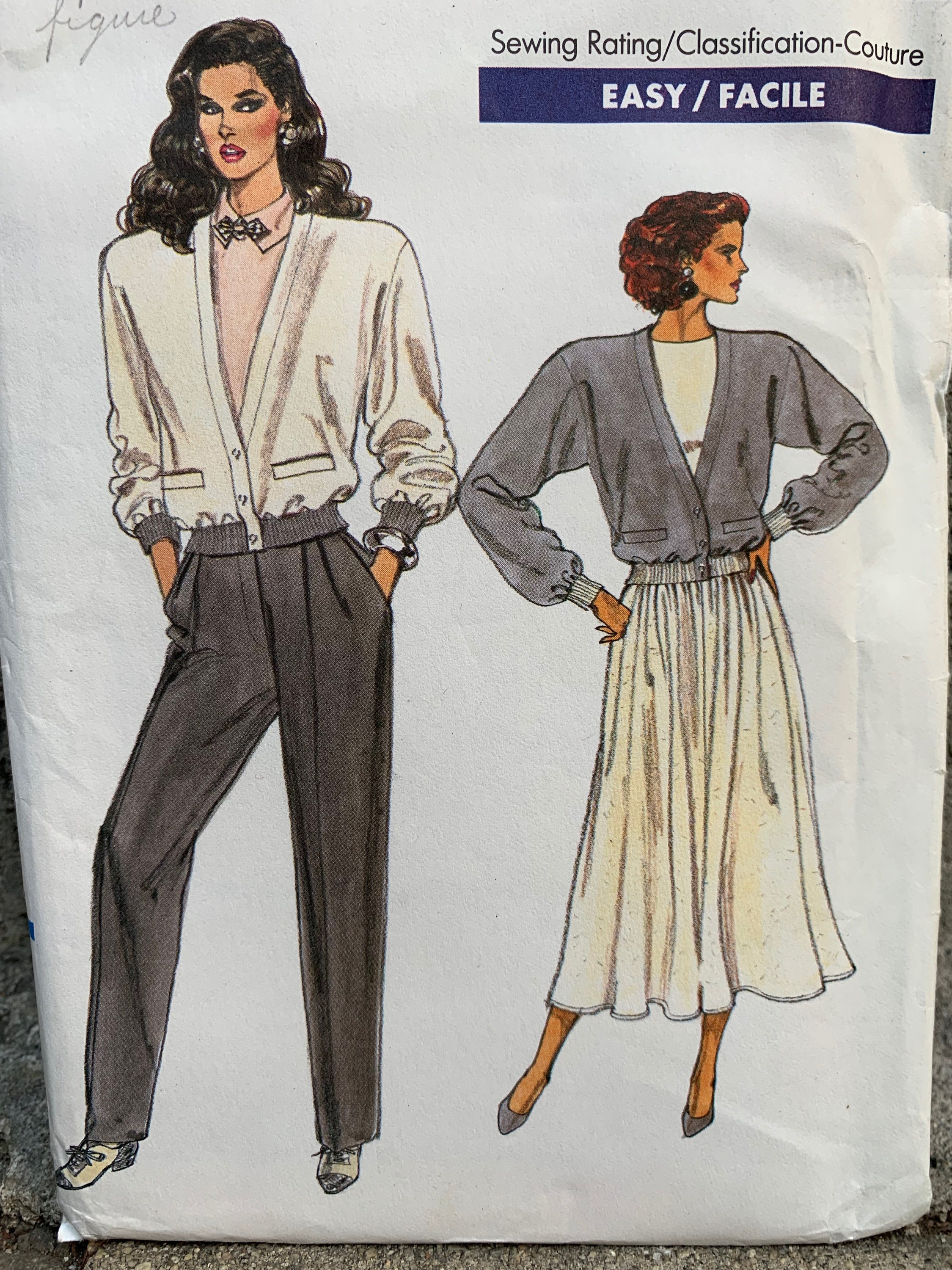 80s Vogue 7027 Pattern Misses' Jacket, Skirt and Pants // Size 12-14-16 ...