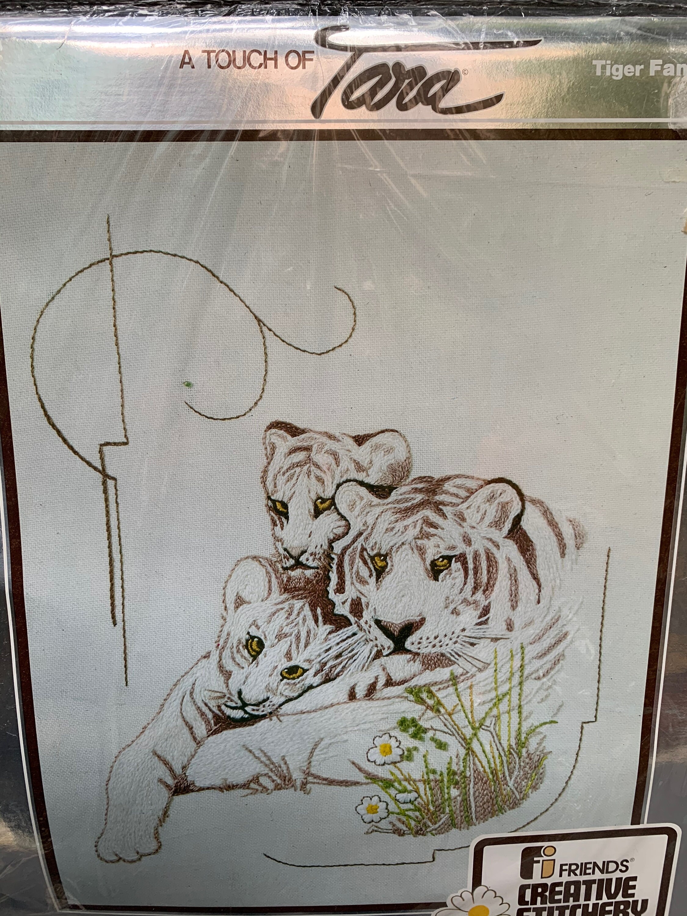 70s 'tiger Family' Crewel Kit by A Touch of Tara Creative Stitchery ...