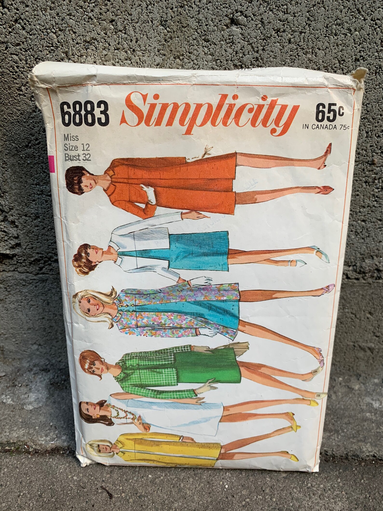 60s Simplicity 6883 Pattern Misses' Coat or Jacket and Dress // Size 12 ...
