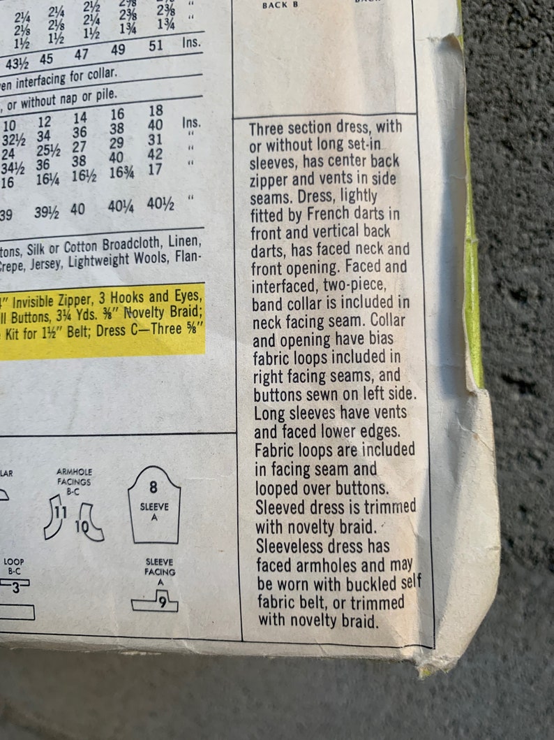 60s Mccall's 9615 Pattern Misses' Dress in Three Versions // Size 10 ...