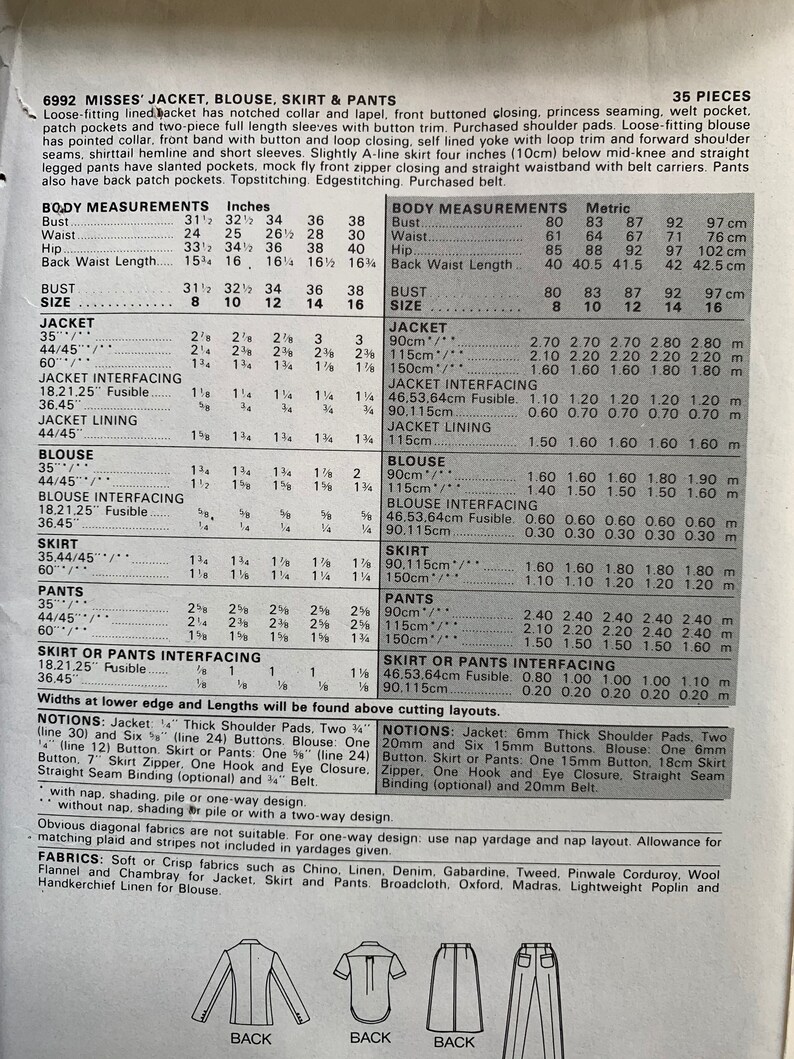 80s Butterick 6992 Pattern Rena Rowan of Jones New York - Etsy