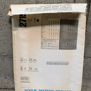 80s Vogue 2715 Pattern American Designer Joseph Picone Misses' Blouse ...