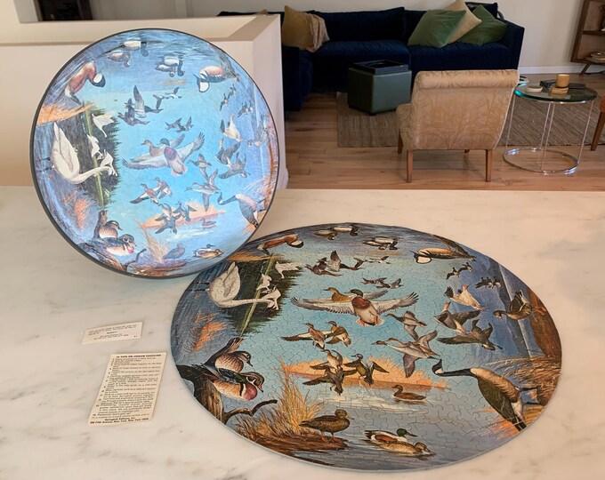1966 Springbok Circular Puzzle 'ducks and Geese' 500 Pieces 21 1/4 ...