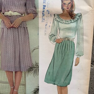 80s Vogue 2715 Pattern American Designer Joseph Picone Misses' Blouse ...