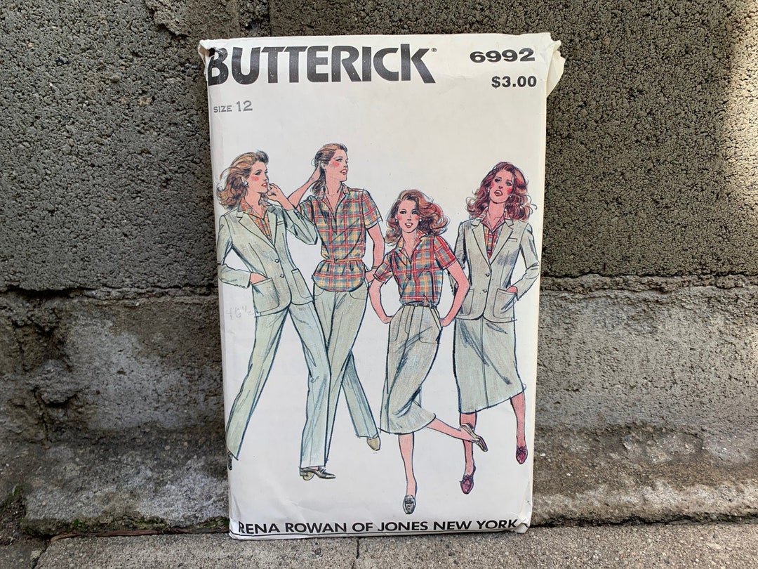 80s Butterick 6992 Pattern Rena Rowan of Jones New York Misses' Jacket ...