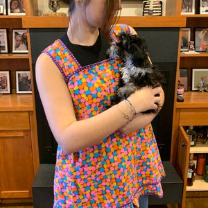 60s Design House Smock Open Back Apron, Artist's Smock or Retro Apron ...