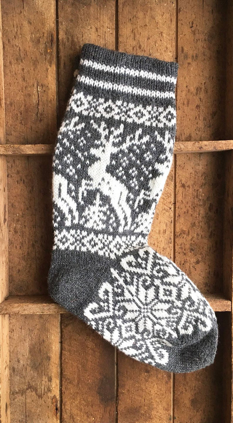 Reindeer Socks, Women Wool Socks, Casual Socks, Gift for Her, White ...