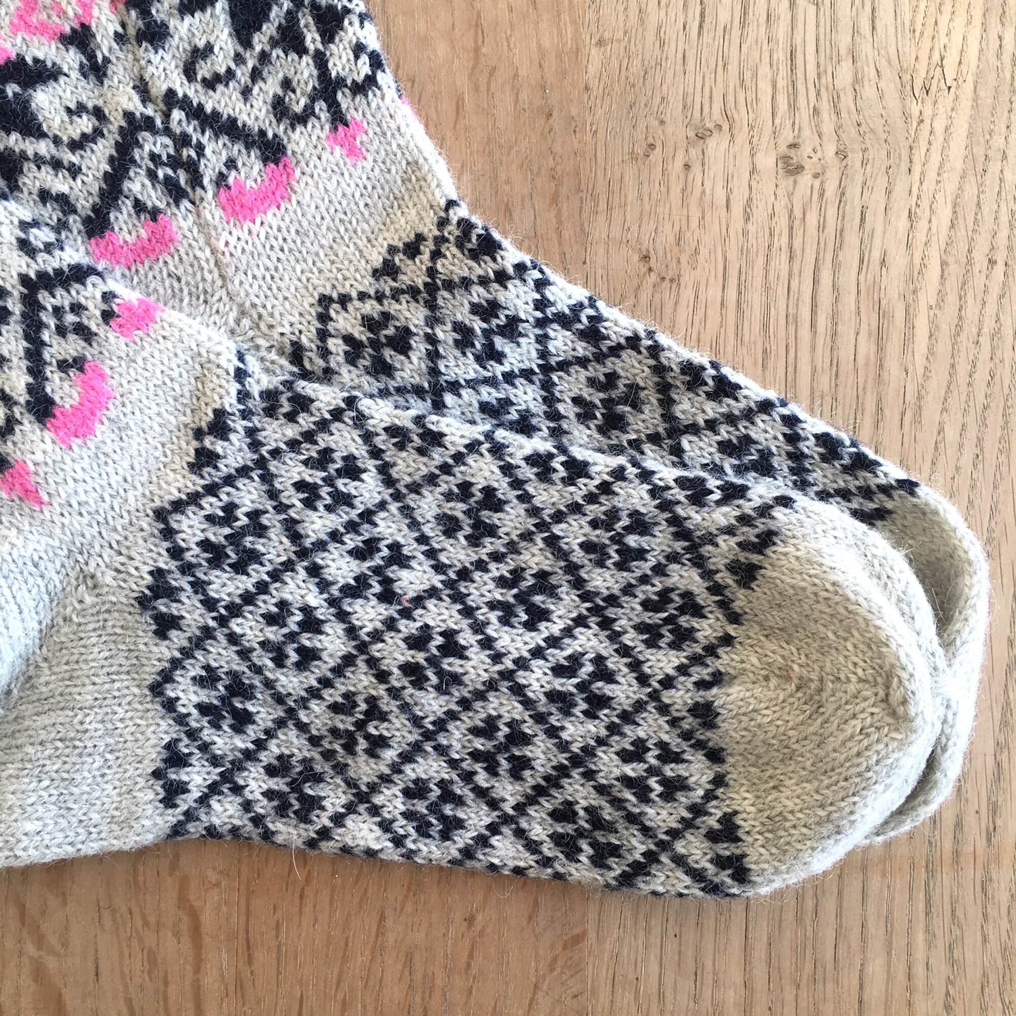 Folklore Socks Women, Cosy Wool Socks, Gray Black Socks, Star Pattern ...