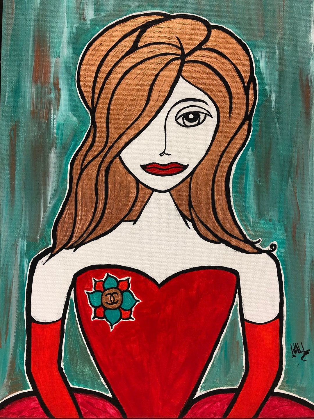 TRUE IN CHANEL - Original Painting on Canvas by Listed Artist Lorna ...