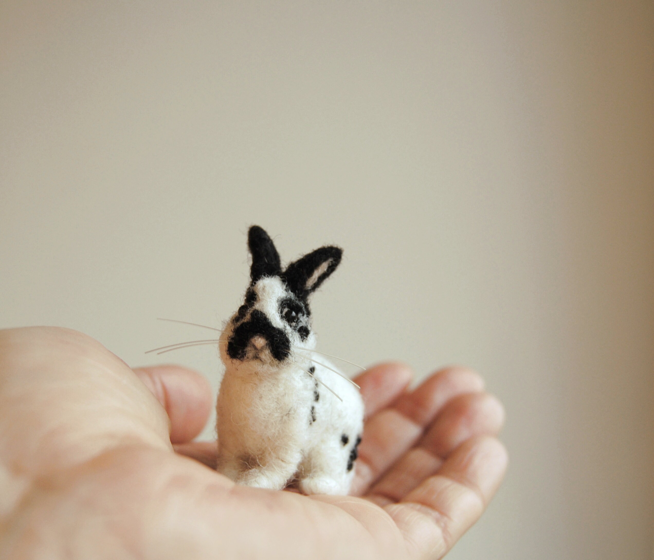 Needle Felted Rabbit Lifelike Felt Rabbit Miniature: Will Be | Etsy