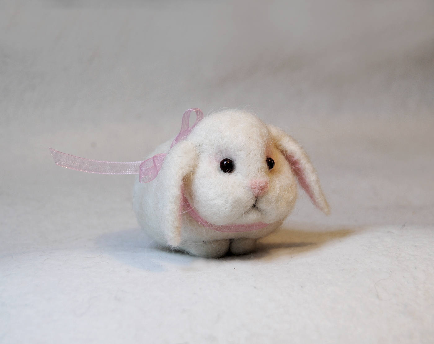 Needle Felted Lop Eared Rabbit, Handmade Bunny; White, Grey or White ...
