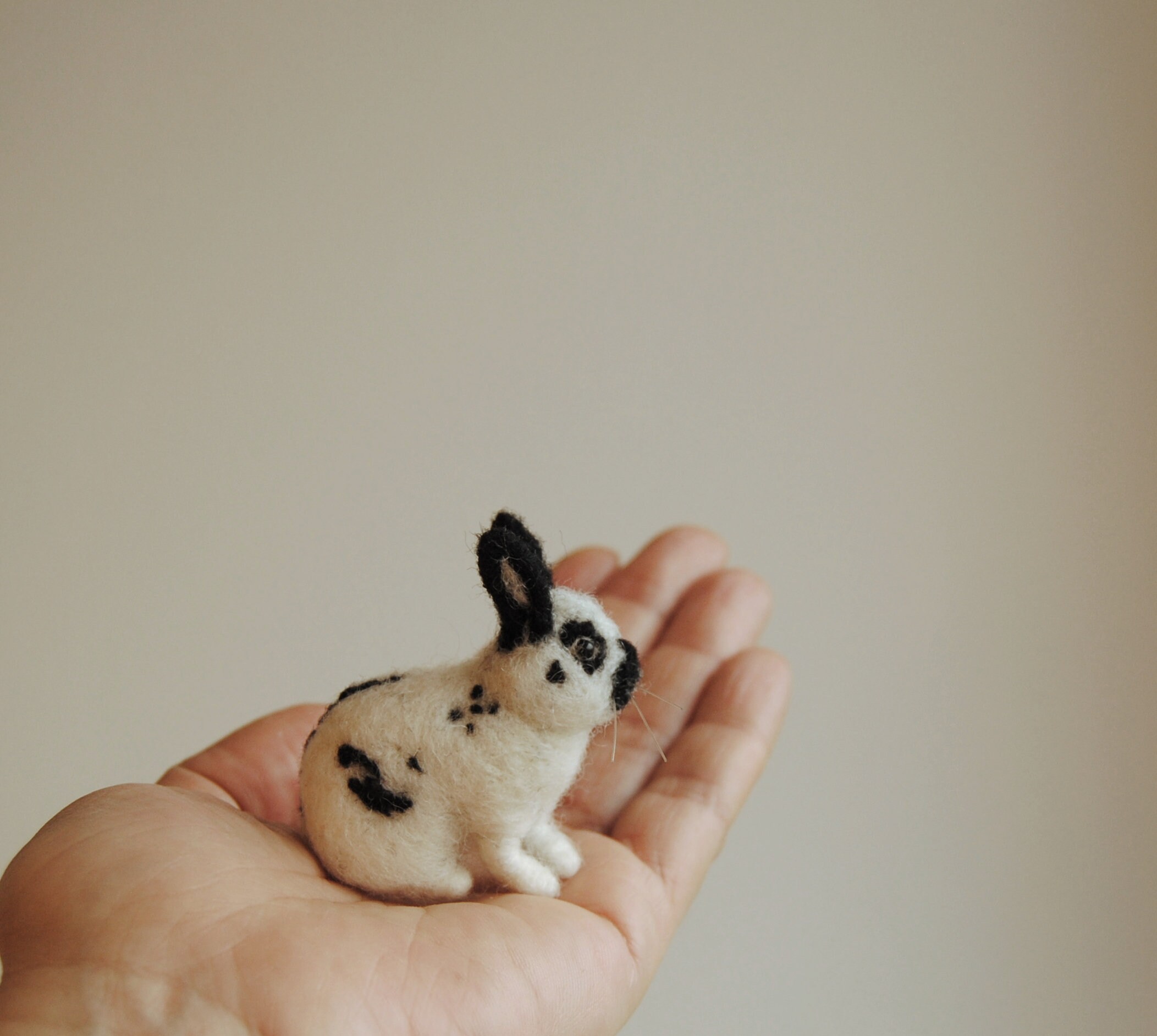 Needle Felted Rabbit Lifelike Felt Rabbit Miniature: Will Be | Etsy