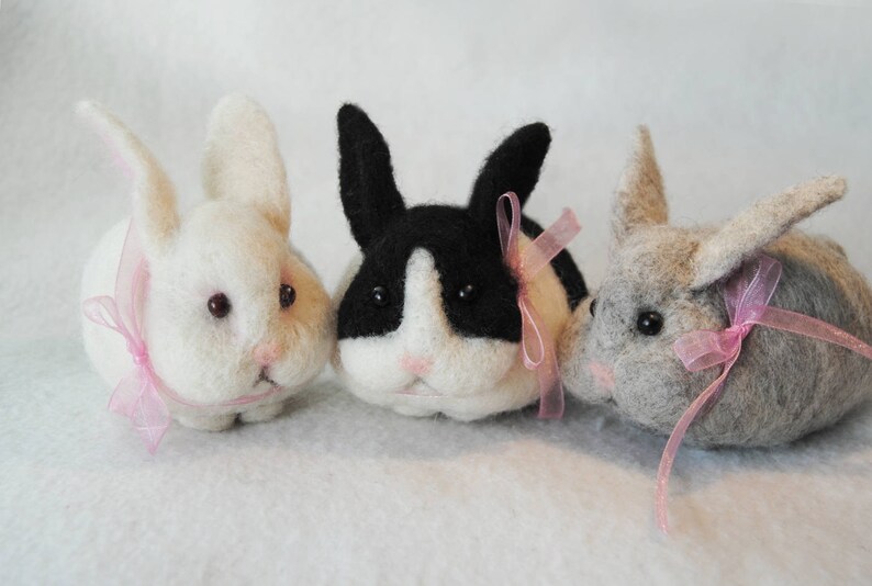 Needle Felted Rabbit Handmade Bunny Different colors Easter | Etsy
