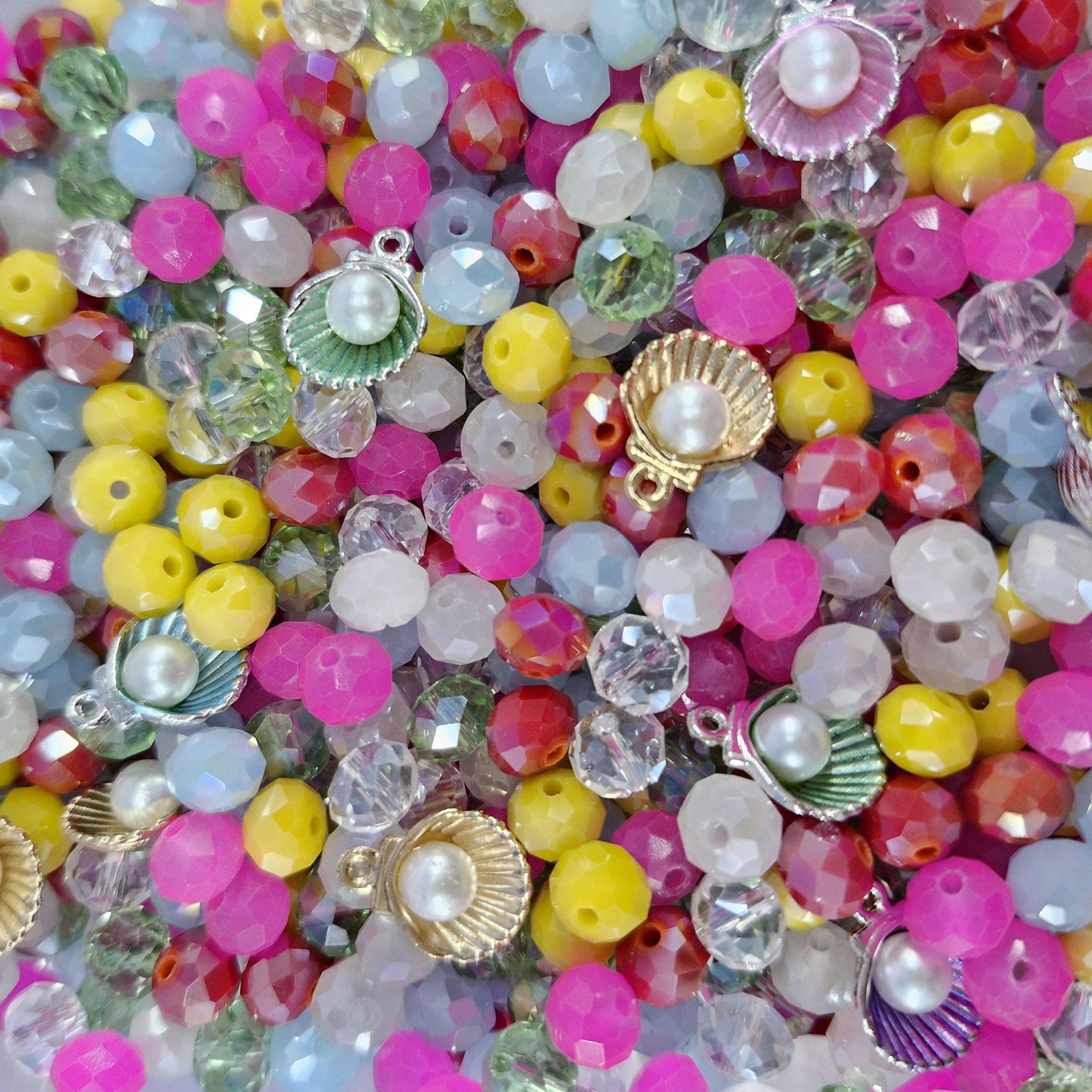 Mermaid Colour Mix of 8x6mm Glass Crystal Faceted Rondelle Beads With ...