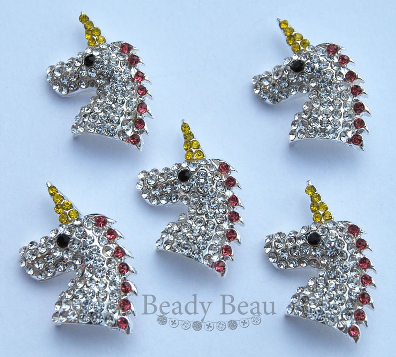 Cute Unicorn Crystal Rhinestone Diamante Buttons With Shank / - Etsy