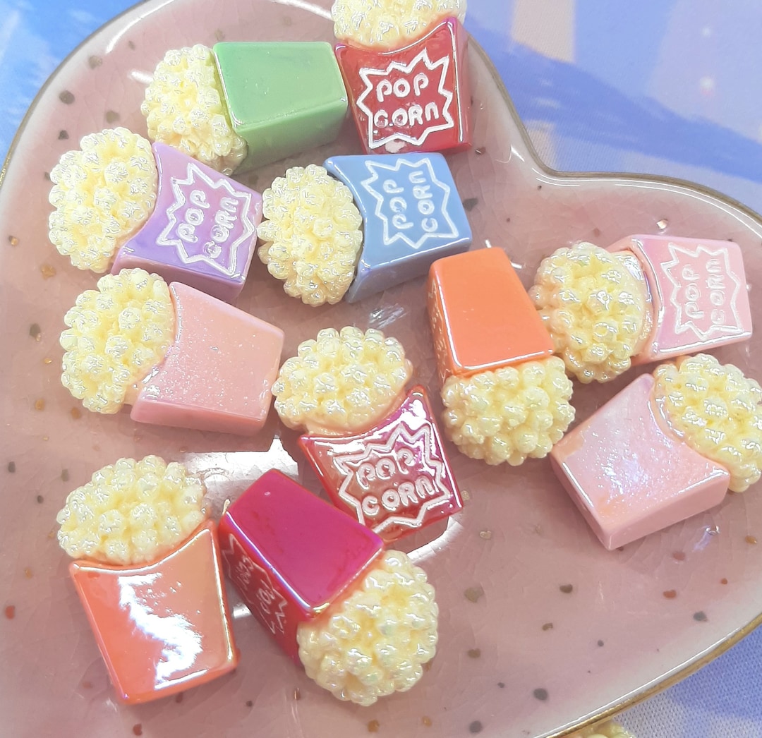 Pack of Cute 3D Popcorn Beads, Shiny Acrylic Random Mixed Colour, Can ...
