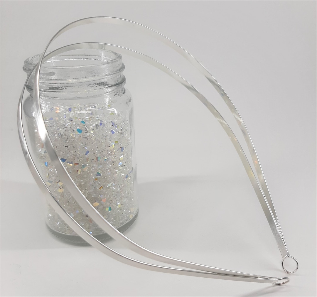 Double Row DIY Blank Tiara Headbands in Silver Tone With Loops for ...