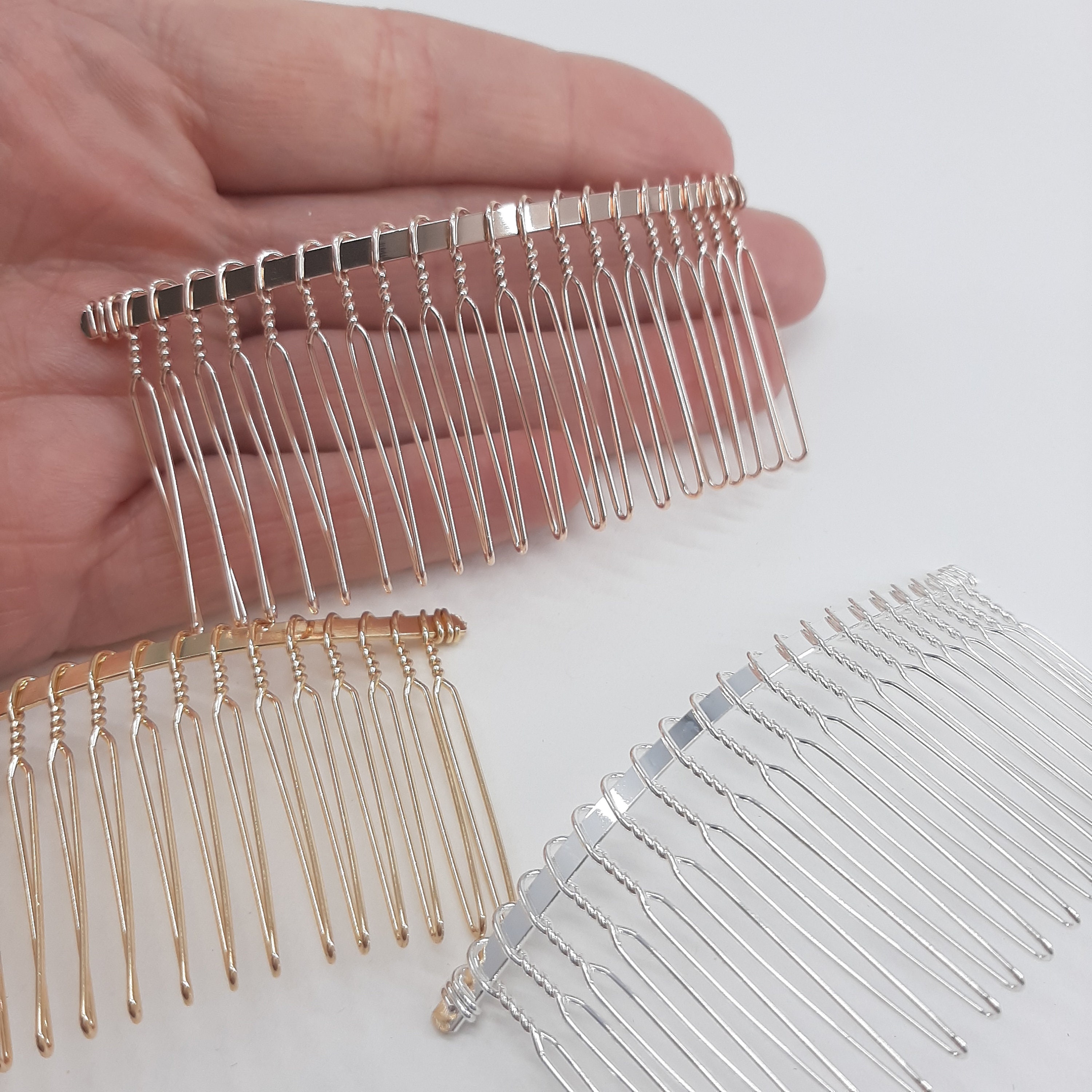 Pack of 5 Metal Hair Combs for DIY Tiara Making Colour Choice of Rose ...
