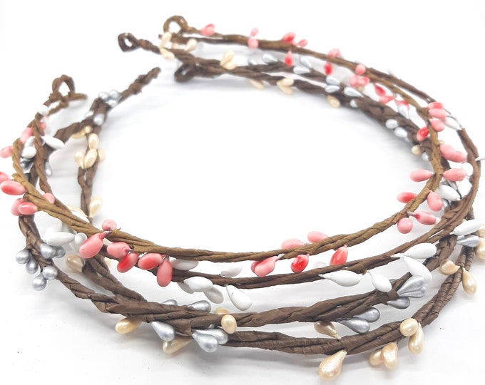 1x DIY Flower Crown Circlet Base, Headband, Brown Base With Various ...