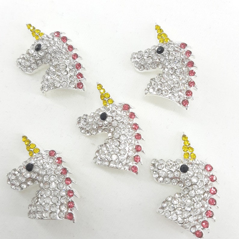 Cute Unicorn Crystal Rhinestone Diamante Buttons With Shank / - Etsy