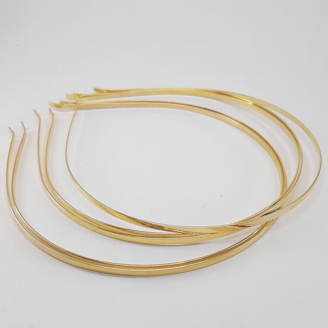 DIY Packs of Blank Gold Tone Tiara Headbands 3mm for Tiara Making ...