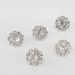 3 Flat Back Rhinestone Button Embellishment With Rhinestone and Pearl ...
