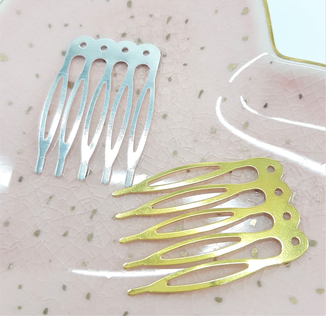 Packs of Small Metal Hair Combs for With Holes, Tiara Making ...