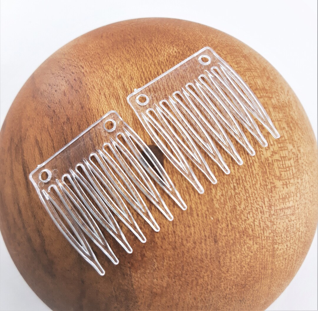 Packs of Small Clear Plastic Hair Combs for With Holes, Tiara Making ...