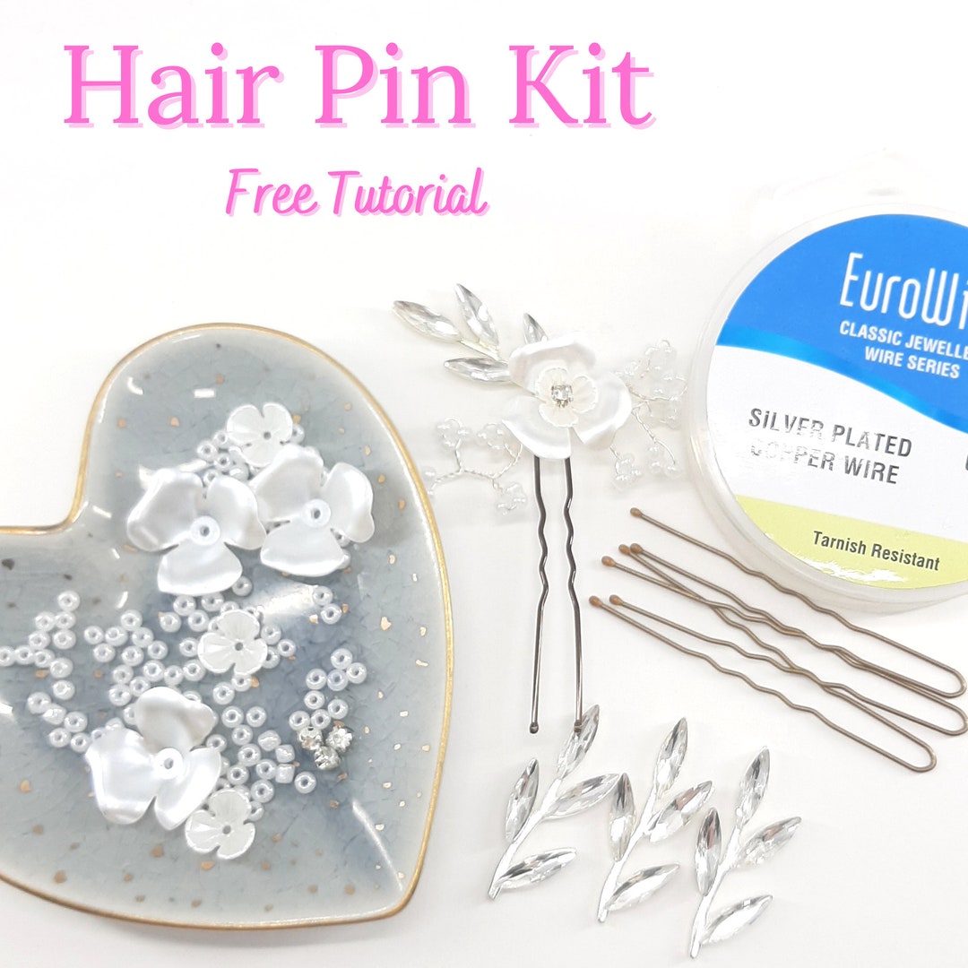 DIY Hair Pin Craft Kit (makes 3 Pins) With Tutorial, With Wire, Pins ...