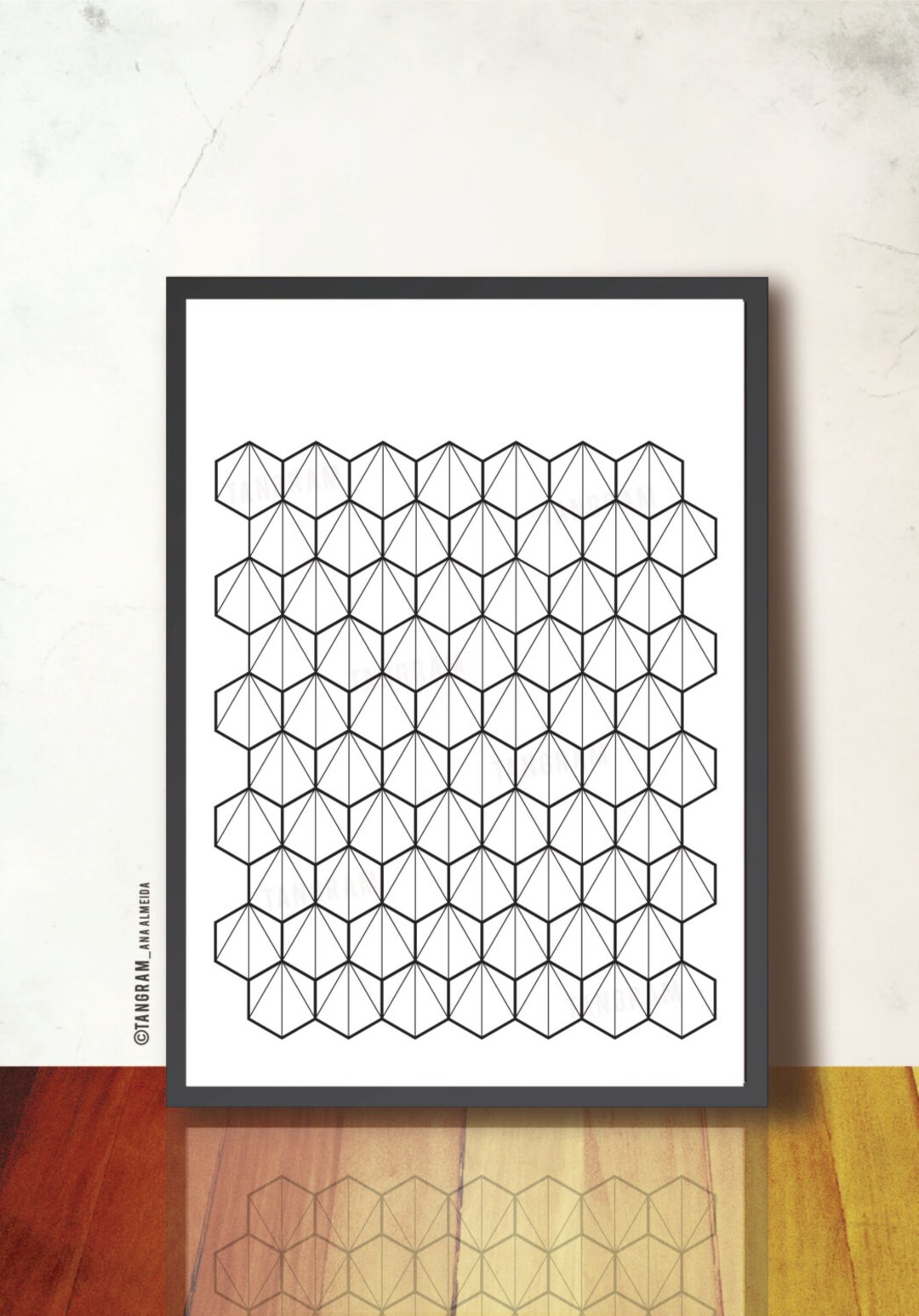 Printable Hexagon Pattern Digital Poster. GEOMETRIC Art Print ...