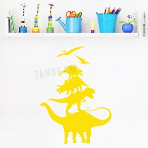 Dinosaur Stack Vinyl Decal. Stack of Dinosaurs Wall Sticker for ...