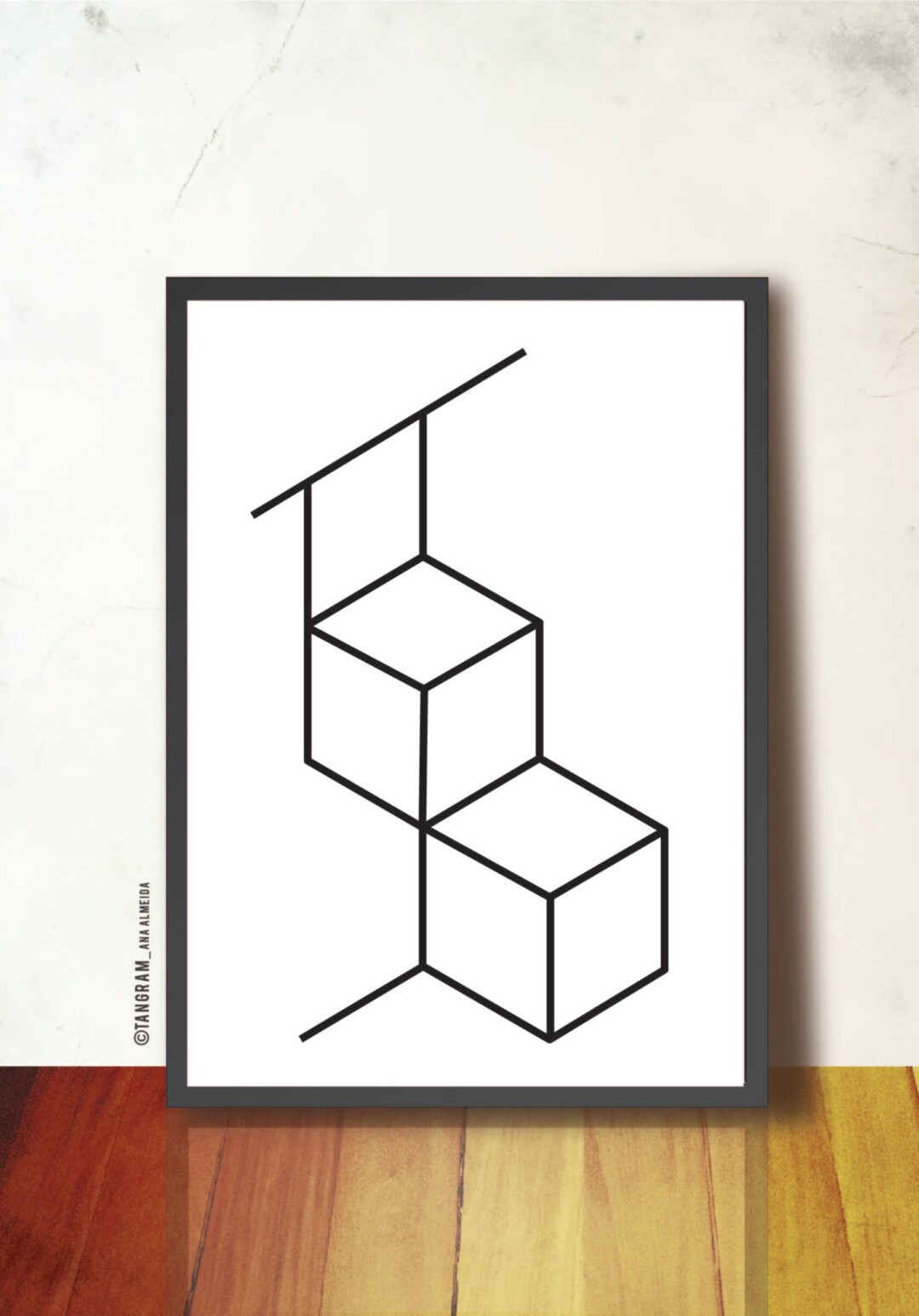 Cubes Poster Printable. GEOMETRIC Art Print. Abstract, Scandinavian ...