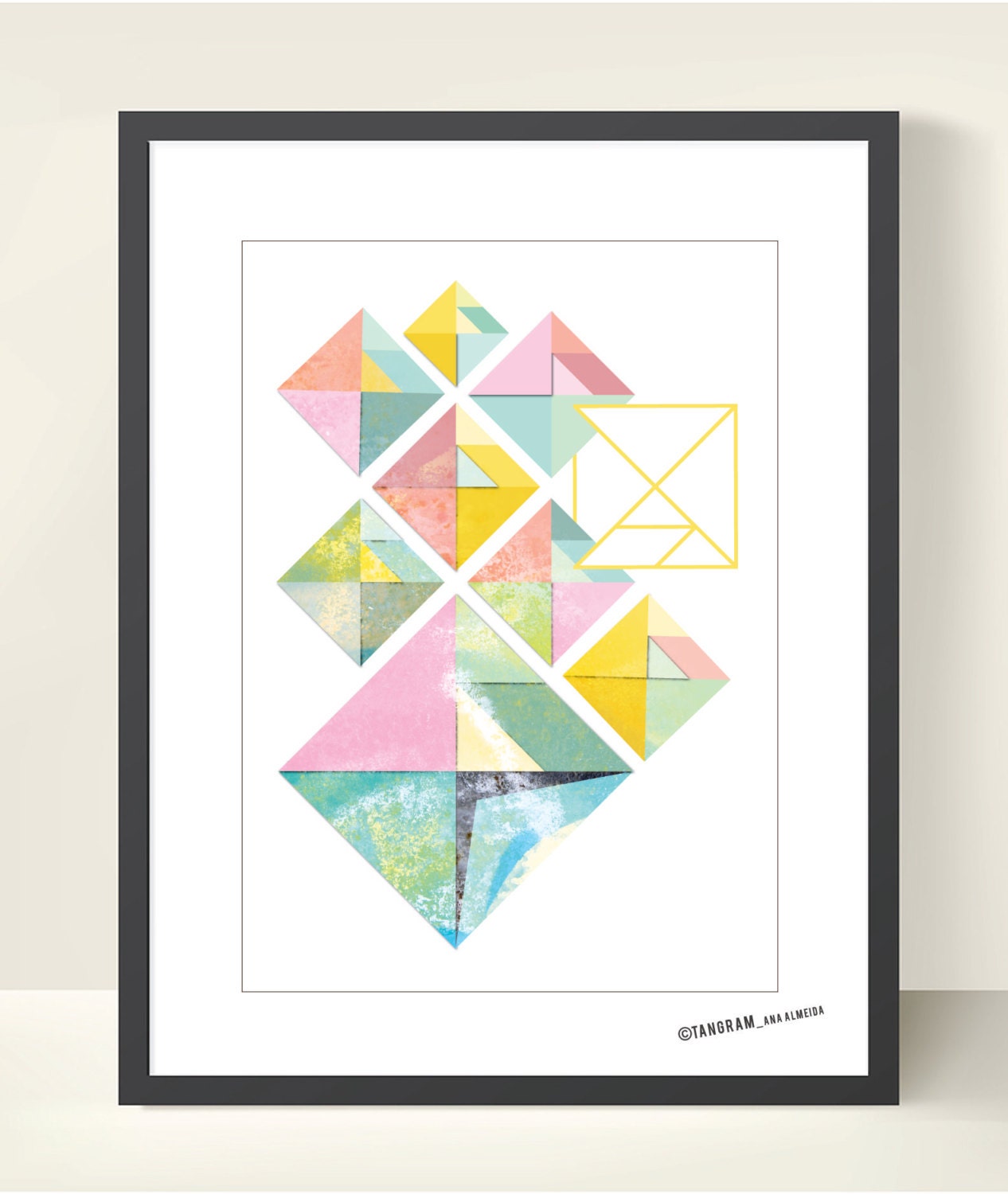 Geometric Art Print. Pastel Colors Abstract Geometric Poster. - Etsy