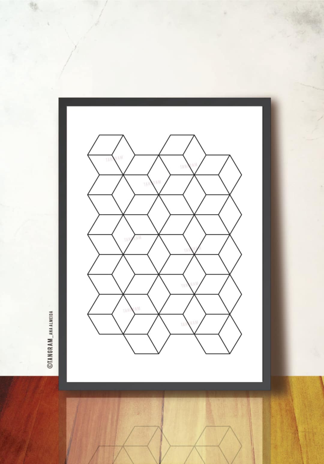 Printable Art Cubes Wall Linear Art, GEOMETRIC Art. Cubes Poster ...