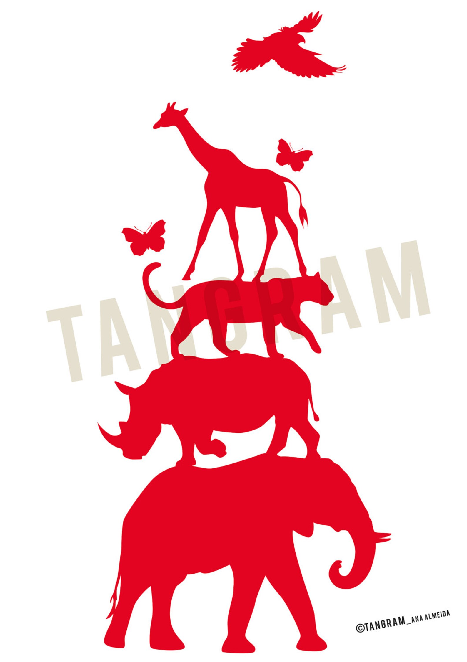 Animal Pyramid Silhouette Vinyl Decal. Baby Nursery Animals Stickers ...