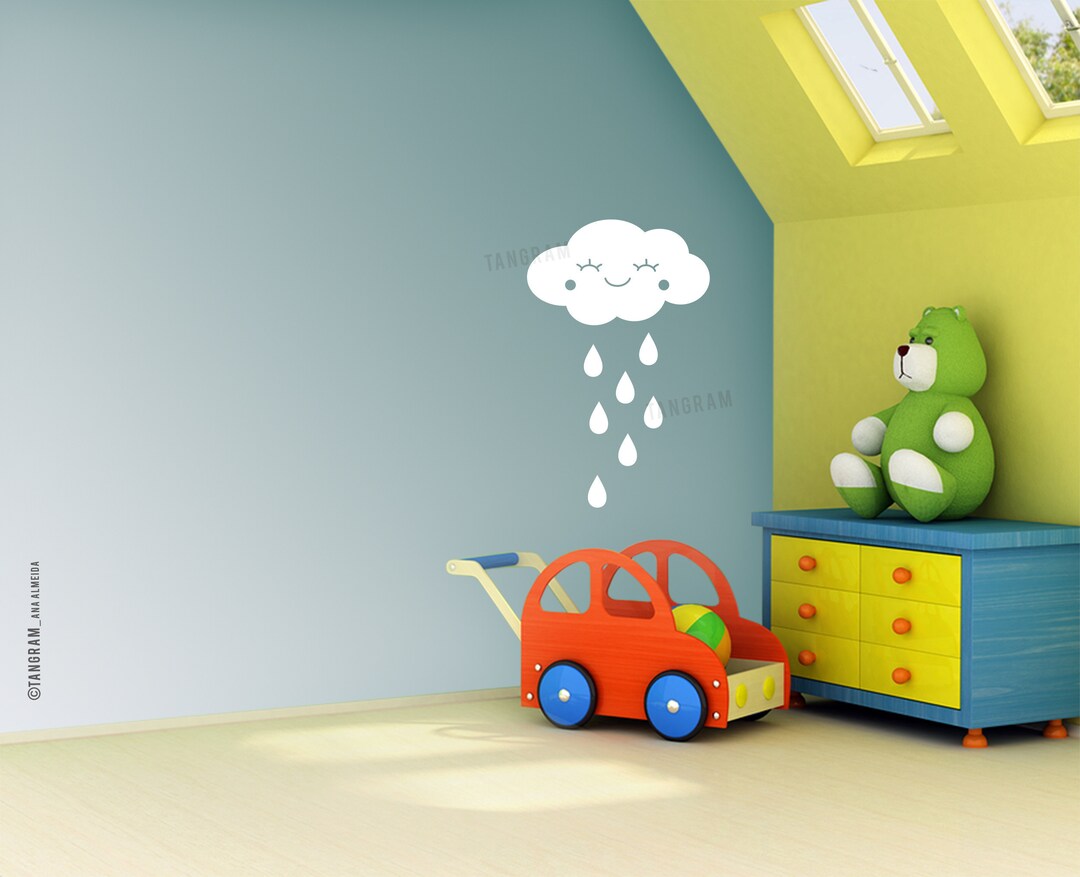 Cute Cloud Vinyl Decal. Kawaii Cloud Vinyl Sticker. White Vinyl Cloud ...