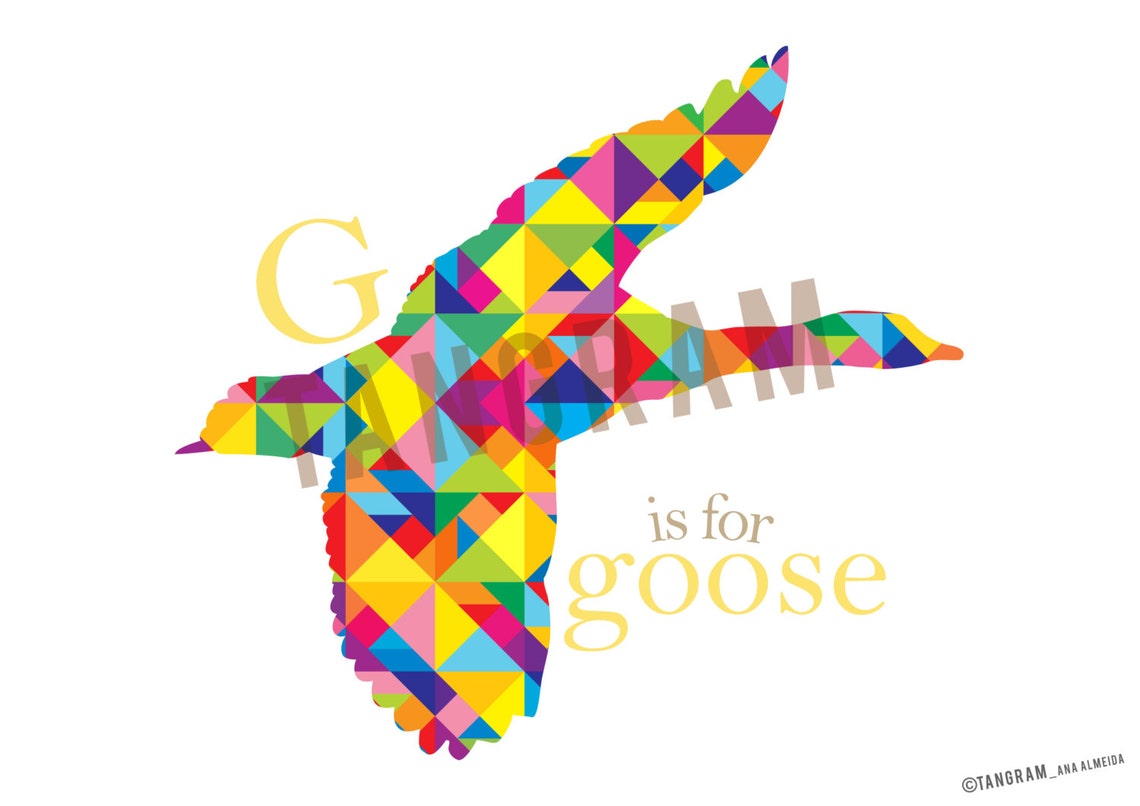 Goose Poster. Geometric Goose Art Print. G is for Goose. Baby Poster ...