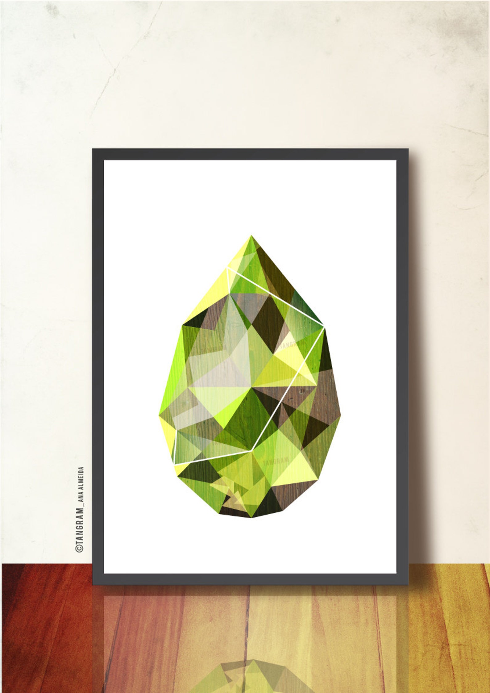 Emerald Poster. May Birthstone Poster. Geometric Print. Abstract Wall ...