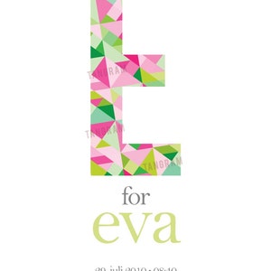 Monogram Art. Geometric Monogram Print. Children Personalized Poster ...