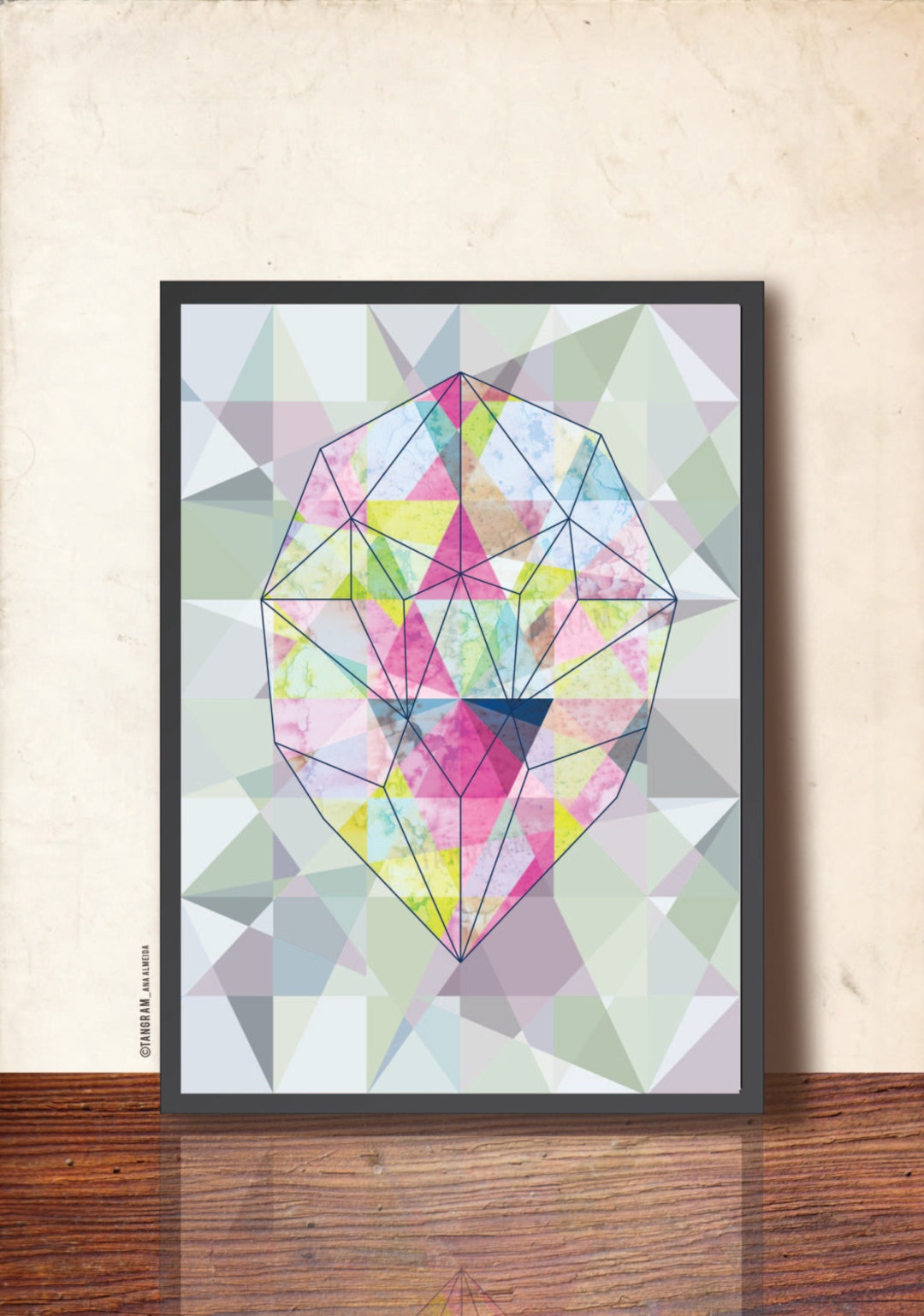 Geometric Gemstone Poster. Geometric Print. Abstract Wall Art. Origami ...
