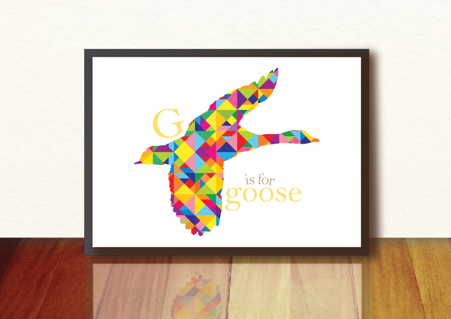 Goose Poster. Geometric Goose Art Print. G is for Goose. Baby Poster ...