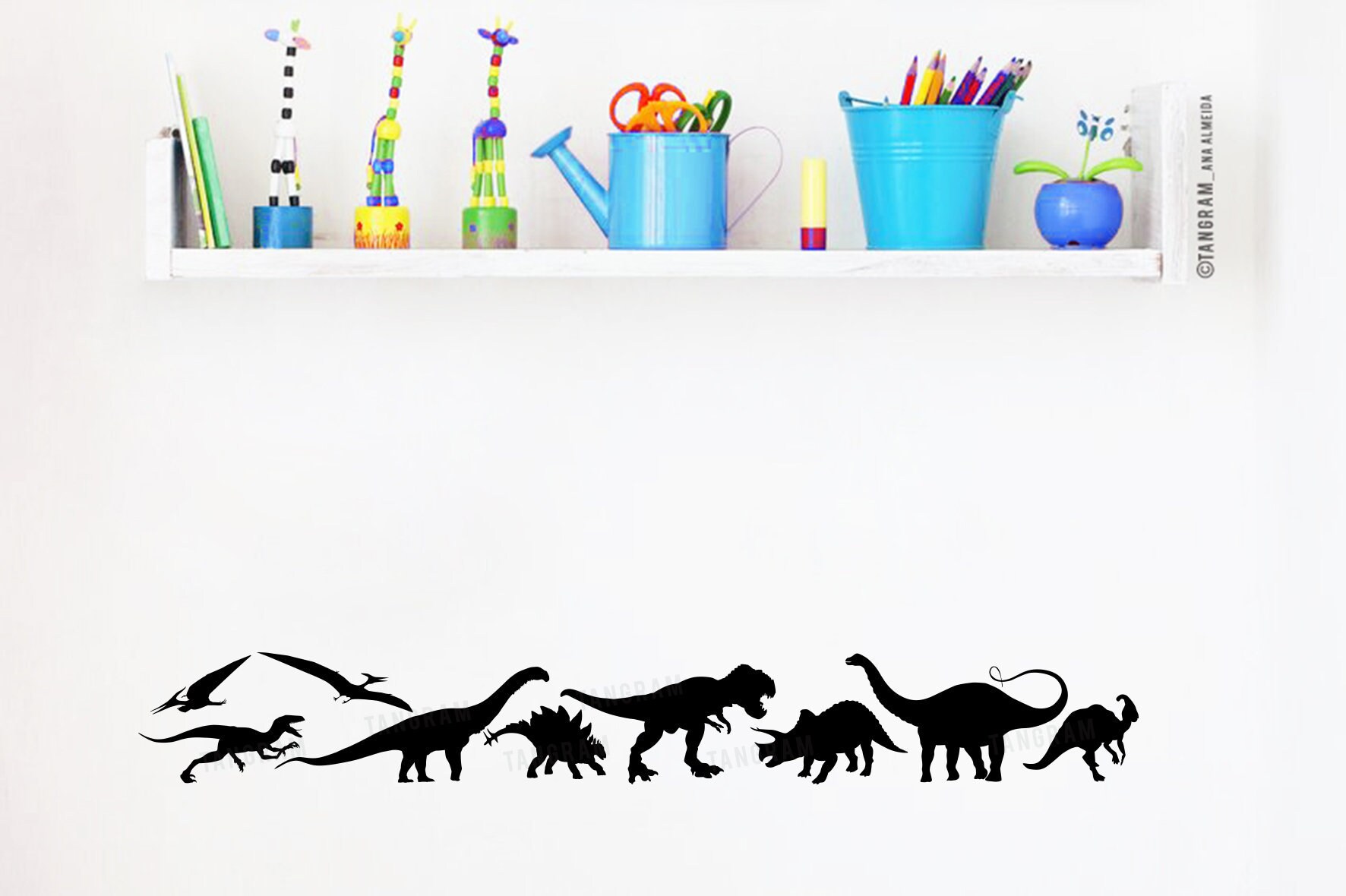 Dinosaurs VINYL DECAL. Dinosaurs Wall Art for Children's Room. Dinosaur ...