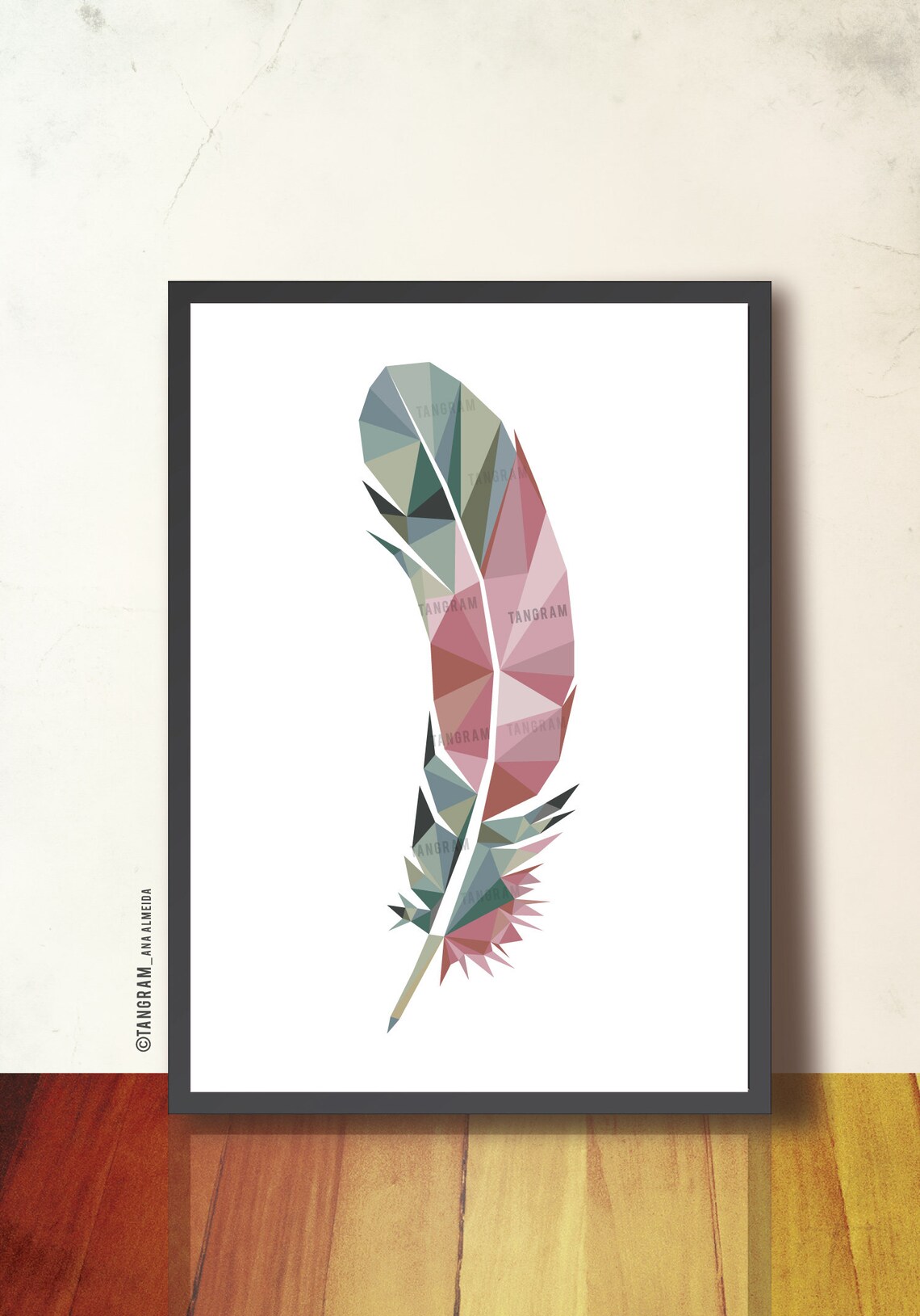Feather Print Geometric Feather Poster. Feather Art Print - Etsy UK